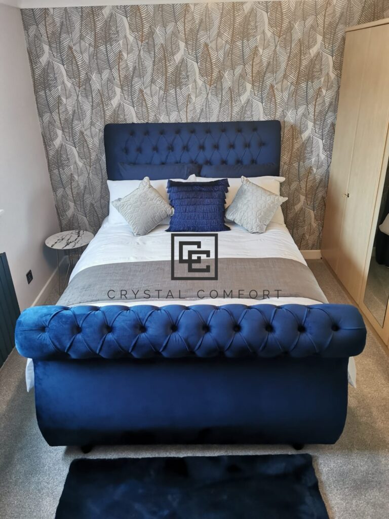 Swan Sleigh Bed | Crystal Comfort | Free UK Delivery